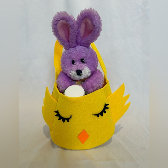 Toys | Purple Bunny In Yellow Chick Basket | Poshmark